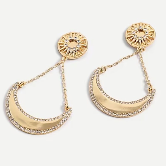 J. Crew | Jewelry | Nwt Jcrew Crescent Moon Drop Earrings Color Gold ...
